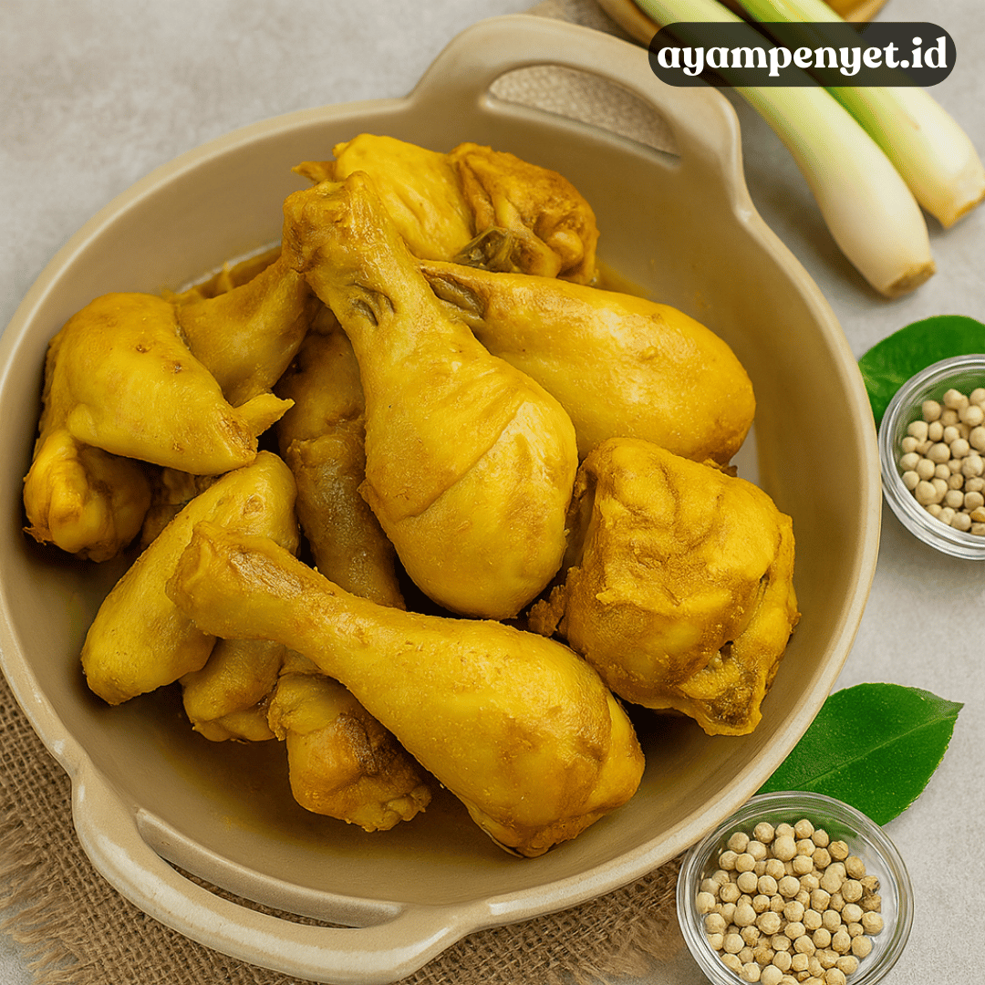 Ayam Penyet Bumbu Kuning, Gurih dan Wangi Banget!